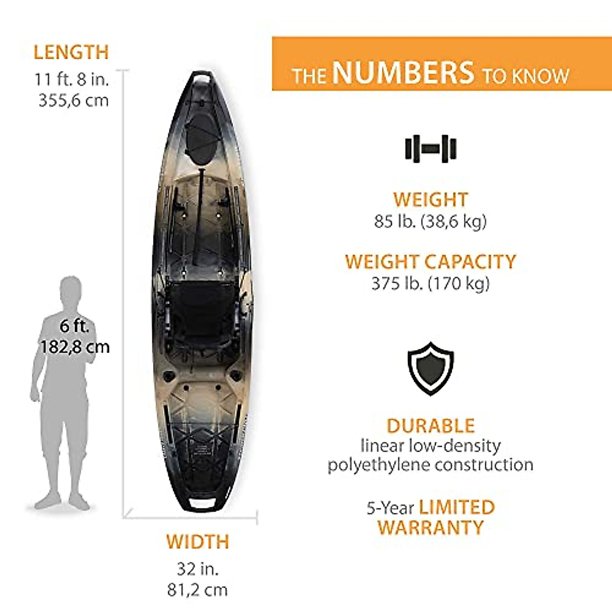 Lifetime 90958 Stealth Pro Angler 118 Fishing Kayak