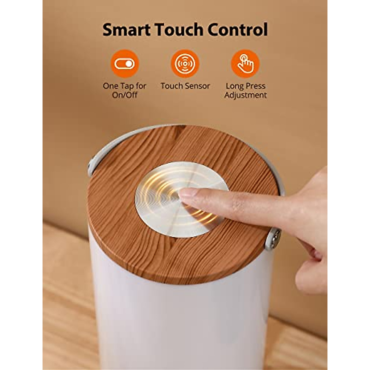 sympa Cordless Table Lamp - 10 Inch Rechargeable LED Desk Lamp, Dimming Bedside Table Lamp for Bedroom and Office, Portable Touch Table Lamp for Outdoor & Camping, 360° Eye-Care Lighting