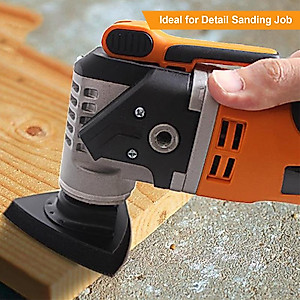 6 Pcs 3-1/8 Inch Power Oscillating Tool Sanding Pads, 80mm Triangle Sanding Pads Universal Quick-Release Multitool Pad for Hook & Loop Sandpaper Fit Dewalt, Dremel, Fein Multimaster, Bosch, Craftsman
