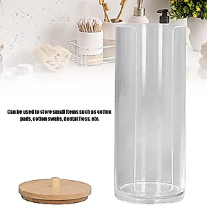 Storage Box, Cosmetic Cotton Pad Dispenser, Clear Makeup Cotton Swabs Holder Organizer Round Storage Bins with Cover for Daily Use