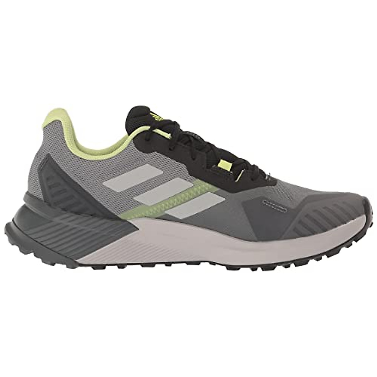 adidas Men's Terrex Soulstride Trail Running Shoes, Grey/Grey/Pulse Lime, 10.5