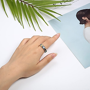 Jewenova Personalized Gift for Mom S925 Sterling Silver Mom Ring with 5 Name Custom Mothers Day Gifts for Mom Grandmother