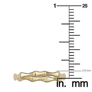 Kooljewelry 14k Yellow Gold 2.6 mm Bamboo Ring (size 7)