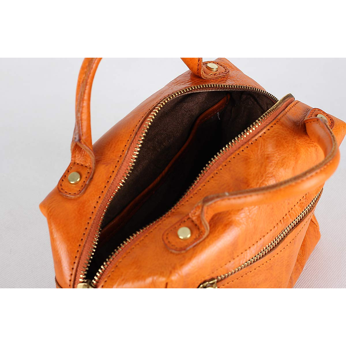 Ancicraft Shoulder Bags For Women Leather Handbags Yellow brown Top Handle Crossbody Bag Purse For Her Fashion