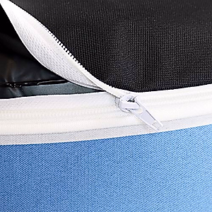 Sunnydaze Indoor and Outdoor Inflatable Ottoman - All-Weather, Water-Resistant Blow Up Footstool - Portable Patio Furniture - Lawn, Garden and Travel Inflatable Pouf - Beach-Bound Stripe