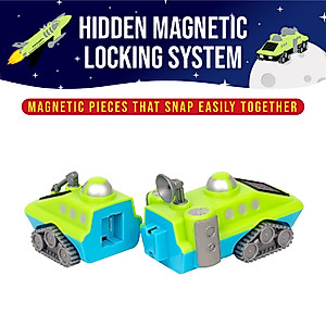 POPULAR PLAYTHINGS Mix or Match Vehicles 5, Magnetic Toy Play Set, Spacecraft Vehicles