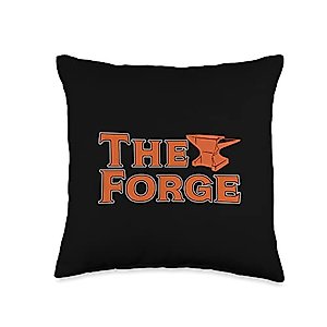 Forging Designs for Blacksmiths Anvil Loves Backyard Blacksmith Forging Throw Pillow, 16x16, Multicolor