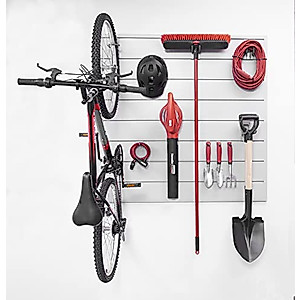 CrownWall PVC Slat Wall Panels Garage Wall and Home Organizer Storage System | Heavy Duty Organization and Easy Installation | 4ft by 4ft (16 sqft) Section, Graphite