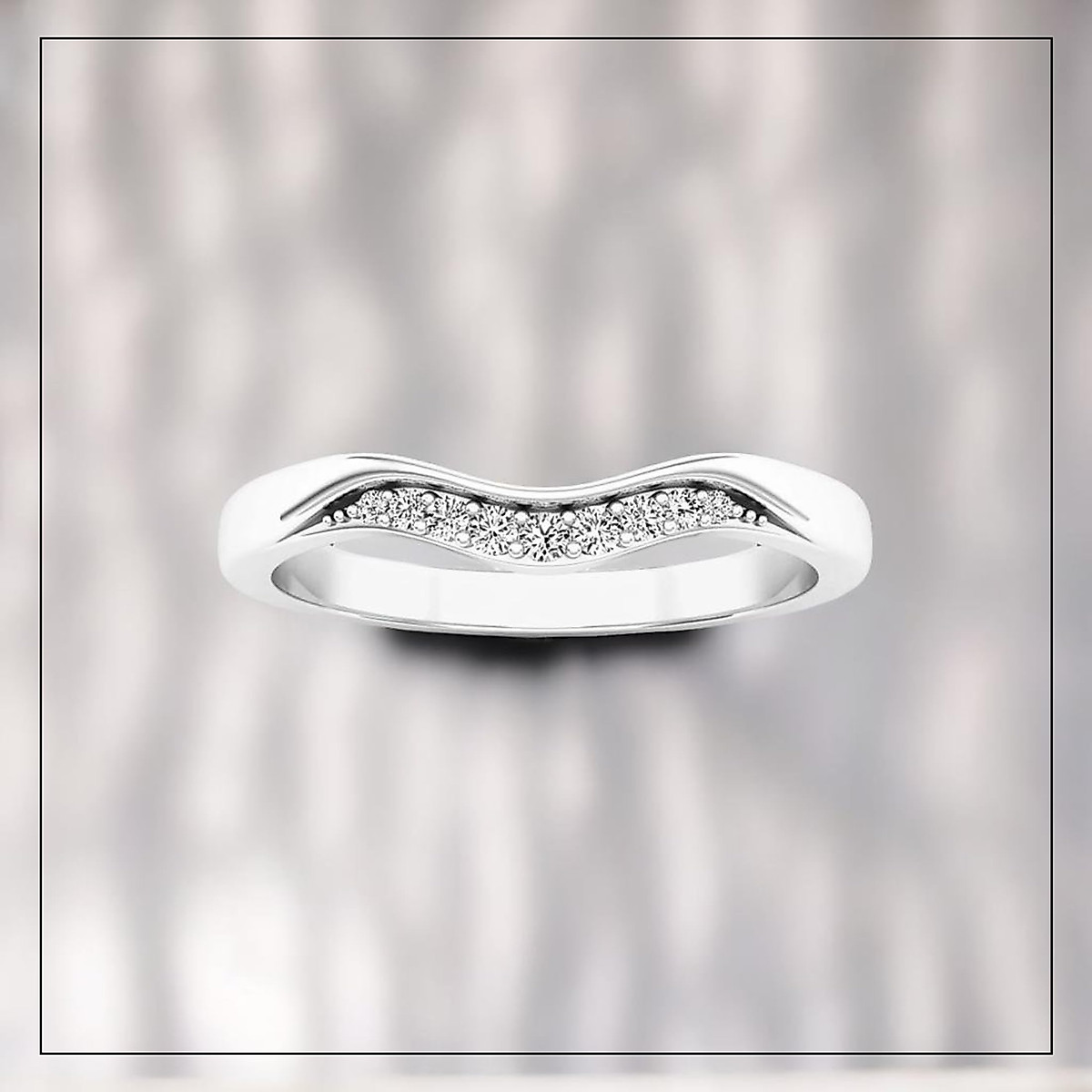 Dazzlingrock Collection 0.05 Carat (ctw) 10K Round Diamond Ladies Anniversary Wedding Band Guard Ring, White Gold, Size 6