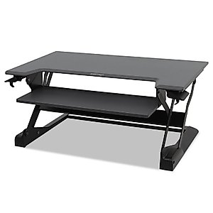 Ergotron – USA Assembled WorkFit-TL Standing Desk Converter, Dual Monitor Sit Stand Desk Riser for Tabletops – 37.5 Inch Width, Black, TAA Compliant