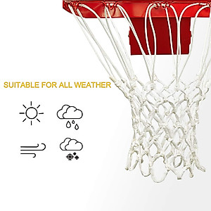 Progoal Professional Heavy Duty Basketball net Replacement,Fits Standard Indoor and Outdoor 12-Loop Rims(White, Standard Size)