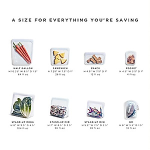 Stasher Platinum Silicone Food Grade Reusable Storage Bag, Sky (Sandwich) | Reduce Single-Use Plastic | Cook, Store, Sous Vide, or Freeze | Leakproof, Dishwasher-Safe, Eco-friendly | 28 Oz