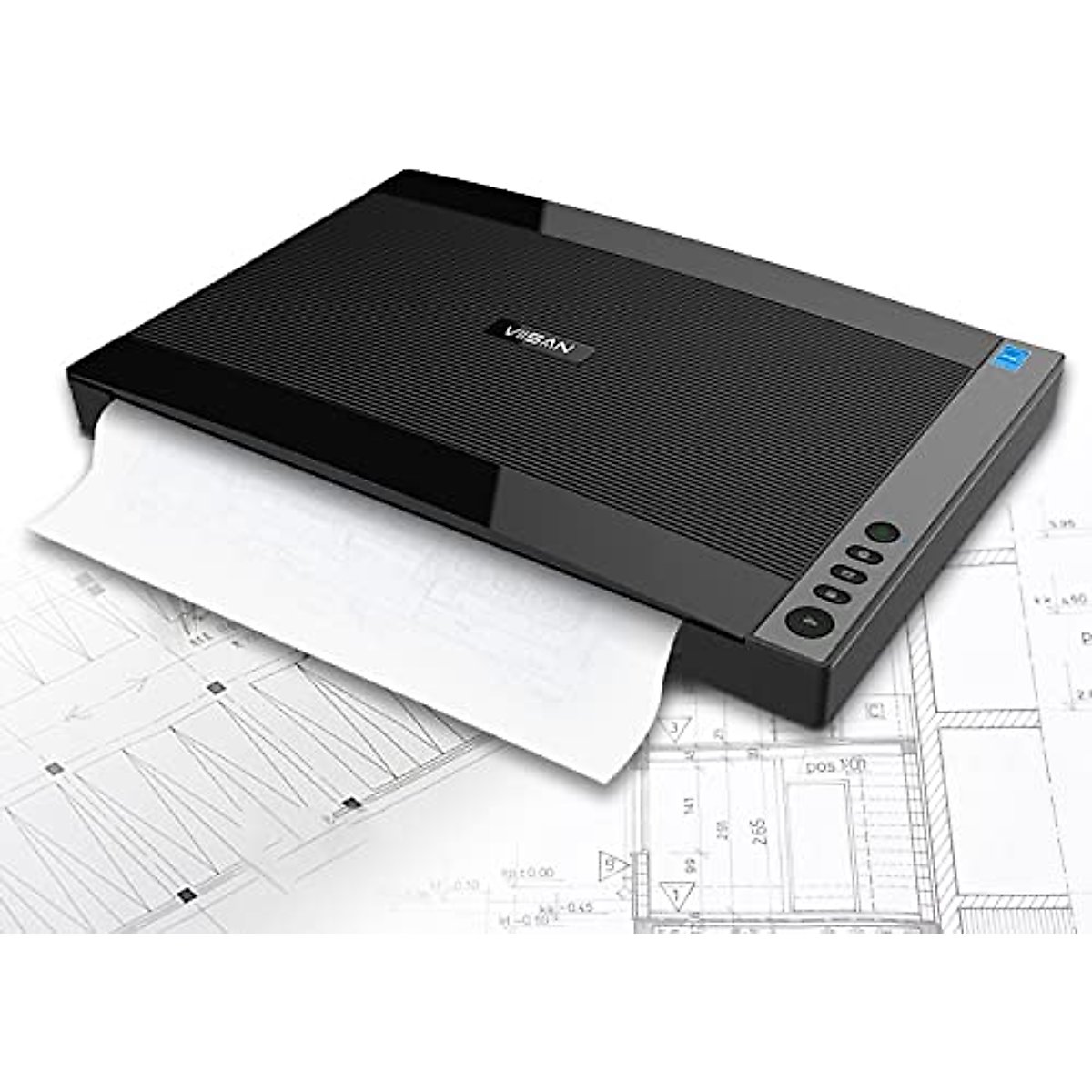 VIISAN 3120 A3 Large Format Flatbed Scanner, 1200 DPI, Scan 12" x 17" in 8 sec, Frameless, Auto-Scan, Document & Photo & Book Scanner, Design for Library, School and Soho. Supports Windows 11 & Mac