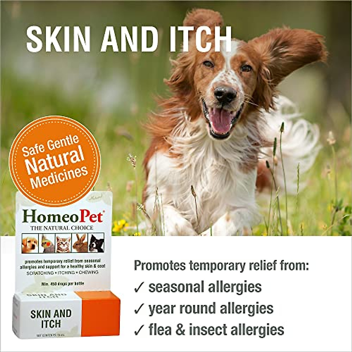 HomeoPet Skin and Itch, Skin and Coat Support for Pets, 15 Milliliters