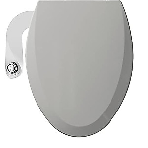 Bio Bidet by Bemis 1500EC Toilet Seat with Perfect Fit, Fresh Water Spray, Non-Electric, Easy to Install Bidet, ELONGATED, Silver