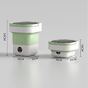 HusonoLife Portable Washing Machine 12L Small Washer Dryer Mini Washing Machine for Underwear Baby Clothes Socks Foldable Compact Washer lavadora portatil for Apartment Dorm Camping RV Travel (Green)