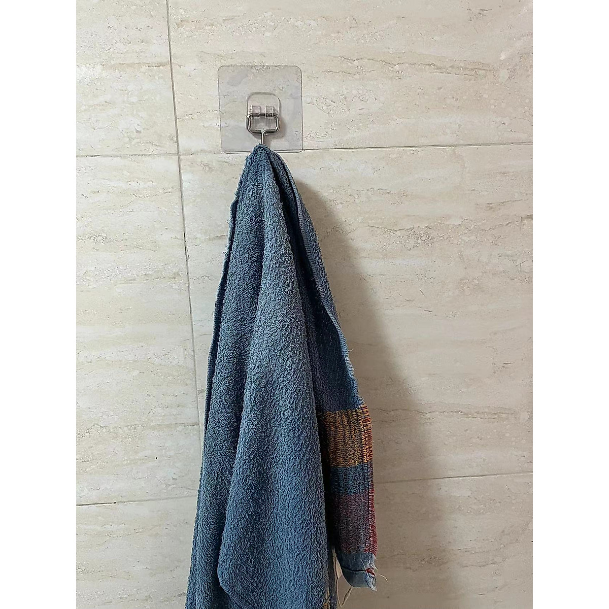 cnejucw Large Adhesive Hooks for Hanging Heavy Duty Wall Hooks 22 lbs Self Adhesive Towel Hook Waterproof Transparent Hooks 10 Pack(White) (guagou 2)