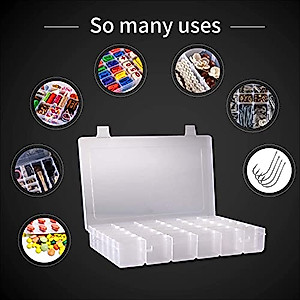 Yinpecly 2Pcs Component Storage Box 132x68x23mm Adjustable Divider 10 Grids Removable Compartment PP Organizer for Jewelry Beads Earring Container Tool Fishing Hook Small Accessories