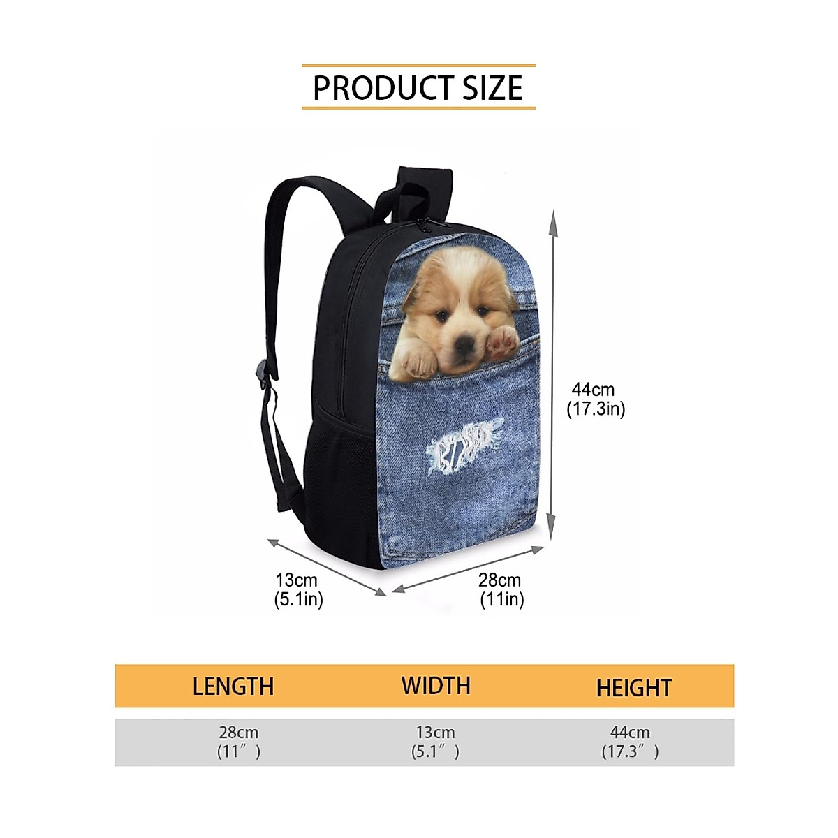 Cozeyat Pet Dog Print Backpack Cute Puppy School Bag Creative Design Bookbag for Kids Boys Girls