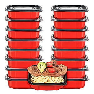 OTOR 14 Ounce Meal Prep Containers Stackable 20 Sets with Airtight Lids Food Grade Square Lunch Boxes Travel Containers BPA Free Dishwasher, Microwave, Freezer Safe