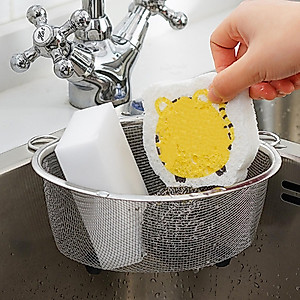 JOROBURO Triangle Sink Strainer Basket, Stainless Steel Space Saving Sink Drainer Basket, Colander Strainer Basket Strainer Sink Strainer, Food Waste Filter and Vegetables Fruits Clean