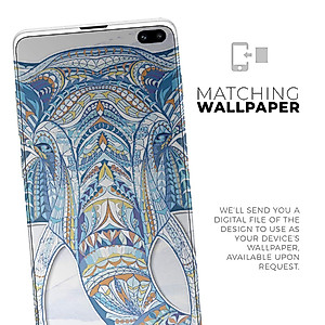 DesignSkinz Geometric Sacred Elephant Protective Vinyl Decal Wrap Skin Cover Compatible with The Samsung Galaxy S20 (Screen Trim & Back Glass Skin)