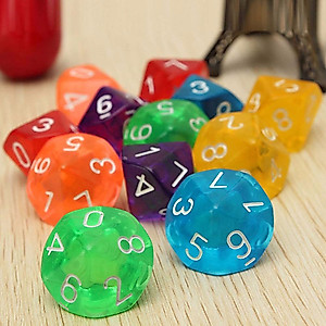 Pack of 10 D10 Dices, 10 Sided Plastic Polyhedral Dice for RPG MTG DND Dice Table Games, Board Game, Dungeons and Dragons Dice(Purple)