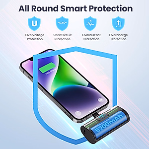 Small Portable Charger for iPhone,5200mAh MFi Certified Mini Power Bank,20W PD Fast Charging Travel Portable Phone Charger,LCD Display Battery Pack Compatible with iPhone 14 Pro/13/12/11/XR/X/SE/8/7