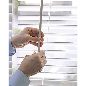 CHICOLOGY Faux Wood Blinds , Window Blinds , Wood Blinds , Window Shades , Window Treatments , Blinds & Shades , Window Shades For Home , Wooden Blinds , Basic White , 34"W X 60"H