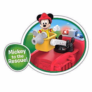 Disney’s Mickey Mouse Mickey’s Fire Engine, Figure and Vehicle Playset, Lights and Sounds, Officially Licensed Kids Toys for Ages 3 Up by Just Play