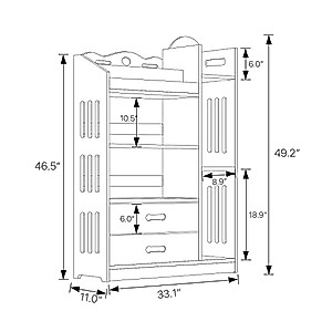 MoNiBloom Bookcase with Organizer and 2 Drawers, 3 Tier Wood Display Shelf Stand for Multifunction Storage Cabinet for Living Room, Bedroom, Natural
