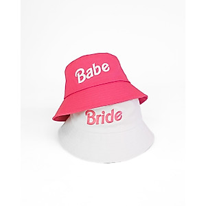 FESTA VIDA Lets Go Party Bucket Hat for Bridal and Bachelorette Parties; Cute Pool & Beach Hats for Brides & Bridesmaids (White)