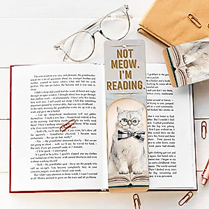 GOLEEX Cat Metal Bookmark Ruler Animal Inspirational Quotes Bookmarks for Adults Women Girls Kids Teens Bookworm Reader On Birthday Holiday Party Pet Lovers Encouraging Sayings