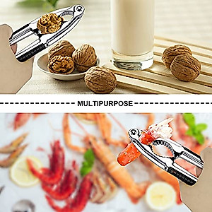 FECILA 5 Pcs Crab Crackers and tools Set - Seafood tools Set Crab leg Crackers Lobster Nut Crackers Opener Home Kitchen Parties Tools, Black