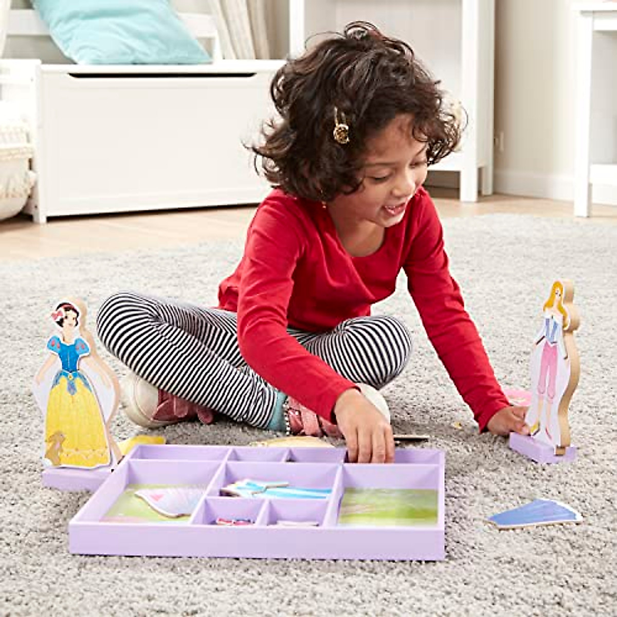 Melissa & Doug Disney Sleeping Beauty and Snow White Magnetic Dress-Up Wooden Doll Pretend Play Set (40+ pcs)