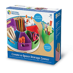 Learning Resources Create a Space Storage Center - 10 Piece set Art/Desk Organizer for Kids, Crayon/Homeschool Organizers and Storage