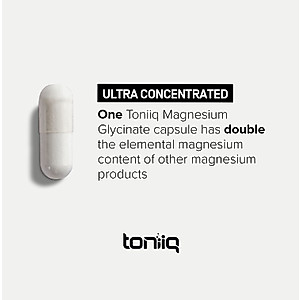 Toniiq 3,000mg Ultra High Strength Magnesium Glycinate - 20% Purified to Contain 600mg of Elemental Magnesium - Chelated and Bioavailable Magnesium Supplement - 240 Veggie Capsules