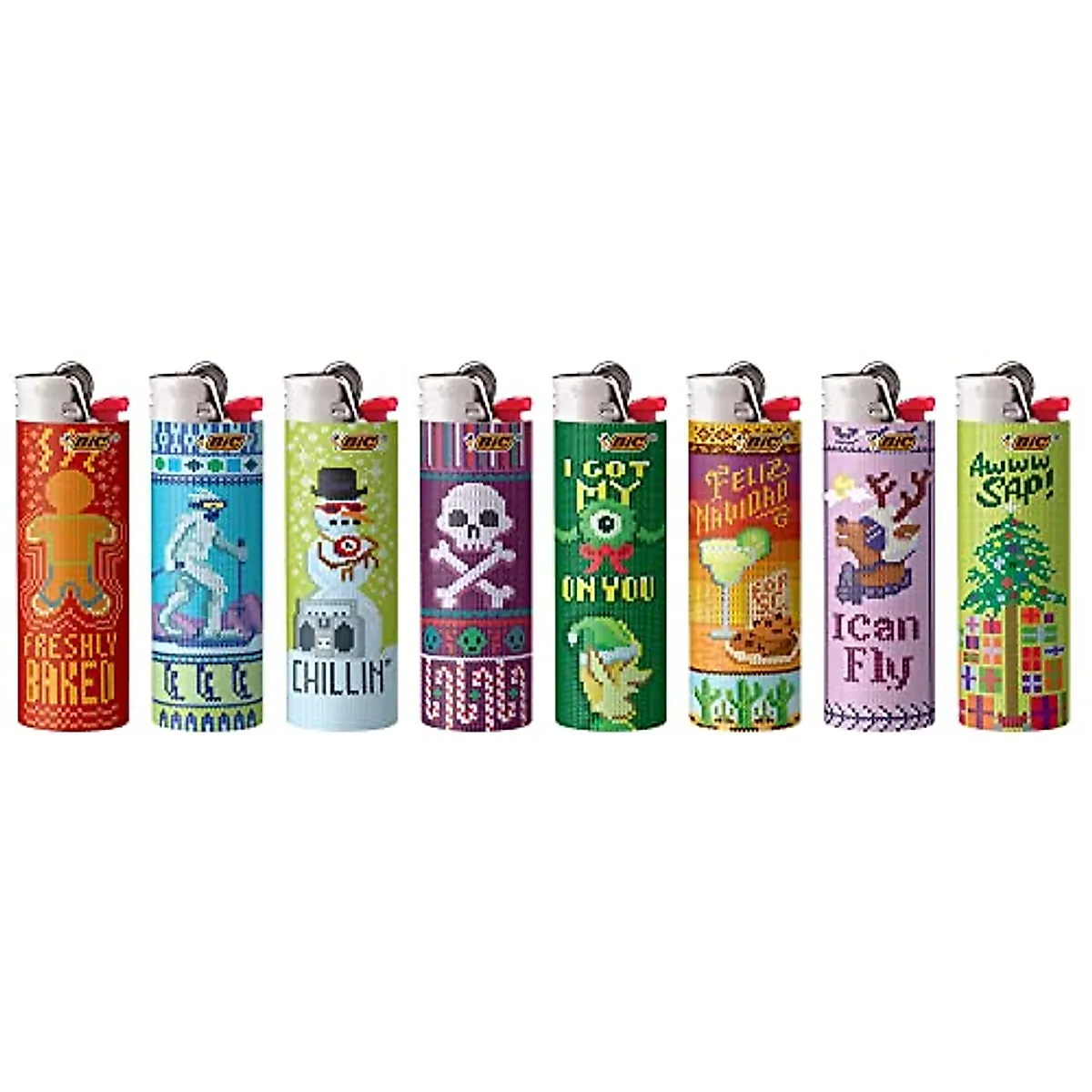BIC Special Edition Holiday Series Lighters, Set of 8 Lighters