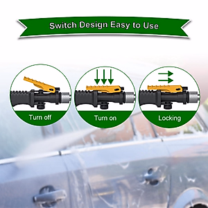 2 Pack 28'' Sprayer Wand Match 3/8'' Hose, Adjustable Nozzle Stainless Steel Replacement Sprayer Wand Built-in Shut off Valve with Hose Quick Connector for Garden, Car Wash, Weed, Lawn