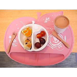 angelette Silicone Placemat for Baby and Toddler, Food Catcher placemat, Non Slip Placemats for Kids, Cute Placemat/Food Grade Silicone - Free of BPA