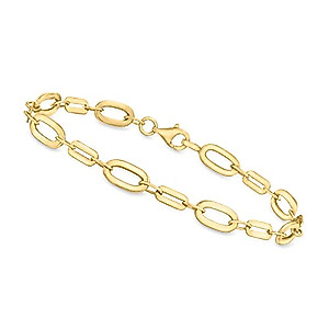 Canaria 10kt Yellow Gold Alternating Oval-Link Bracelet. 8 inches