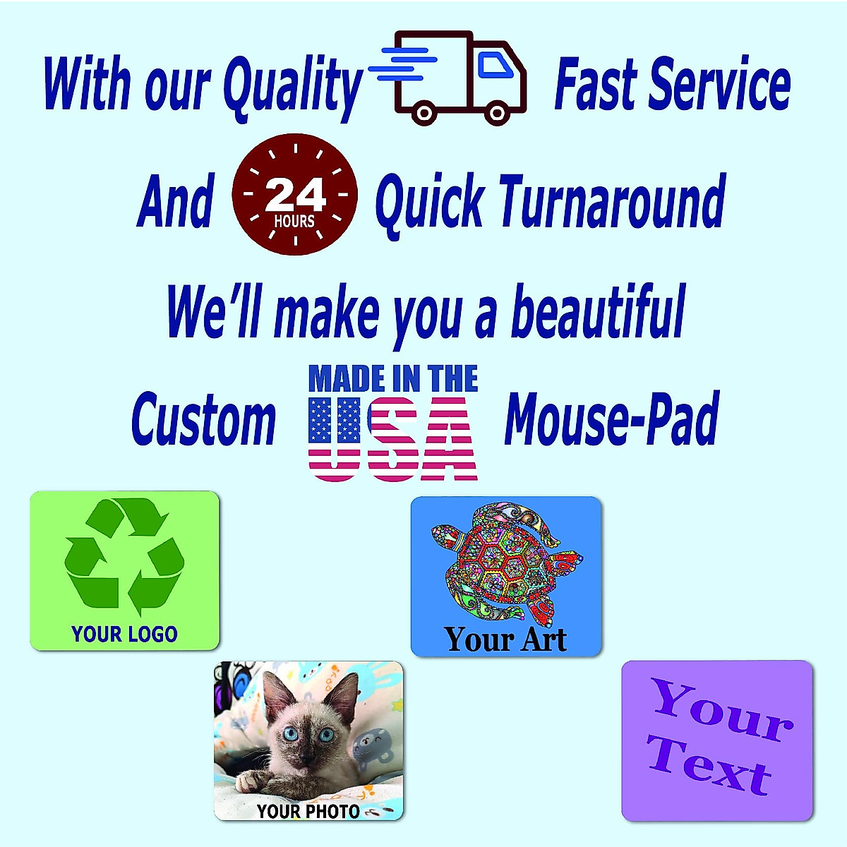 Personalized Mouse Pad - Add Pictures, Text, Logo or Art Design and Make Your Own Customized Mousepad. Each Custom Mouse Mat Comes in a Colorful Gift Bag. Personalized Your Gaming Mousepad