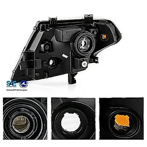 HH Building 2pcs Headlight Front Left Right Driver Passenger Side Clear Lens Chrome Housing Extended Extended/Crew Halogen Headlights Lamps NF09-L-HD-JH-NF09-R-GX 26060ZL40A 20907900