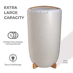 Zadro TWB Towel Warmer, Large | 20L | 12" Dia. x 21" Tall, Gray