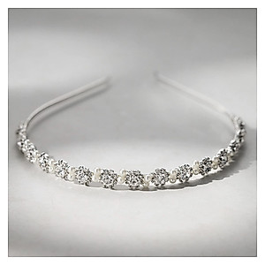 SWEETV Flower Girl Headpiece Silver Girls Headband for Wedding Crystal Floral Princess Hairband Baby Girl Hair Accessory for Birthday, First Communion