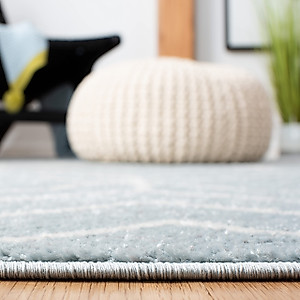 SAFAVIEH Adirondack Collection Runner Rug - 2'6" x 12', Blue & Ivory, Modern Geometric Design, Non-Shedding & Easy Care, Ideal for High Traffic Areas in Living Room, Bedroom (ADR241M)