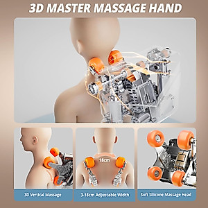 HealthRelife Massage Chair Zero Gravity, Full Body Recliner with Heat Air Pressure SL Track Airbags, Shiatsu Foot Roller Massage Thai-Stretch Bluetooth Speaker, Brown