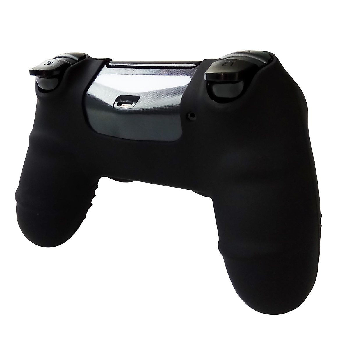 PS4 Controller Grips,Pandaren Studded Anti-Slip Silicone Cover Skin Set Compatible for PS4 /Slim/PRO Controller(Black Skin x 2 + FPS PRO Thumb Grips x 8)