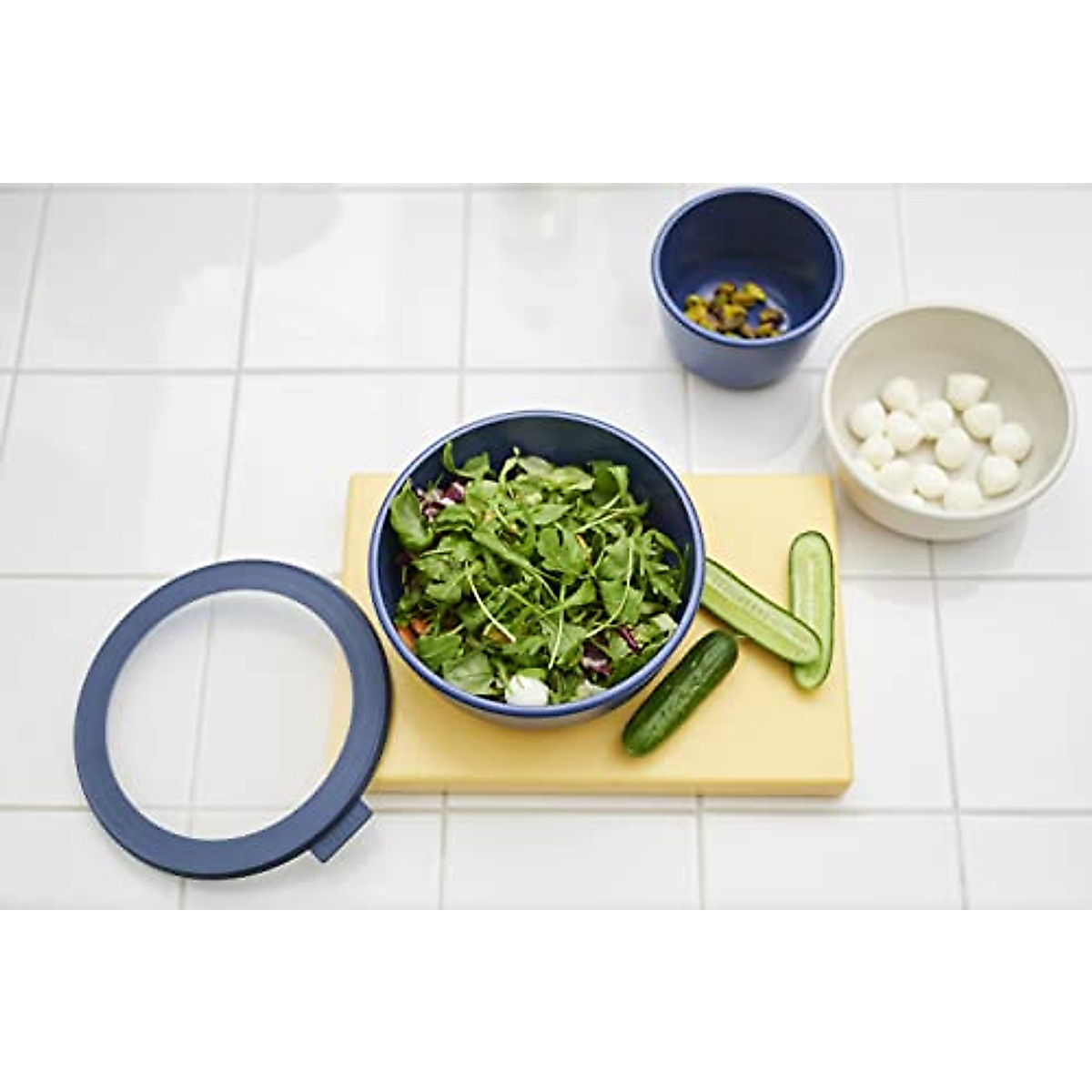 Rosti Mepal Cirqula Multi Food Storage and Serving Bowl with Lid, Tall Bowl-17oz, Black