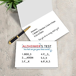Leinessy Funny Alzheimer's Test Birthday Card, Rude Adult Greeting Card for Friend, Creative Just Because Card